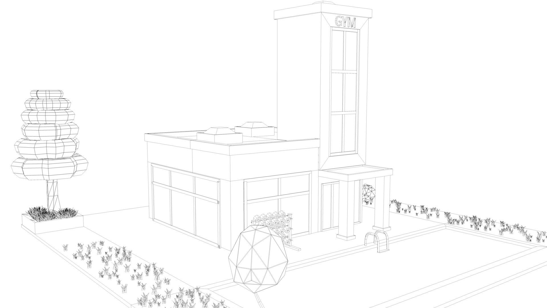 Low Poly Gym Building Cartoon Style 3D Model 3D Model - TurboSquid 2281860