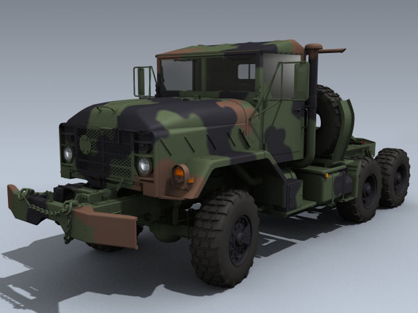 Army M932a2 Tractor 3d Model