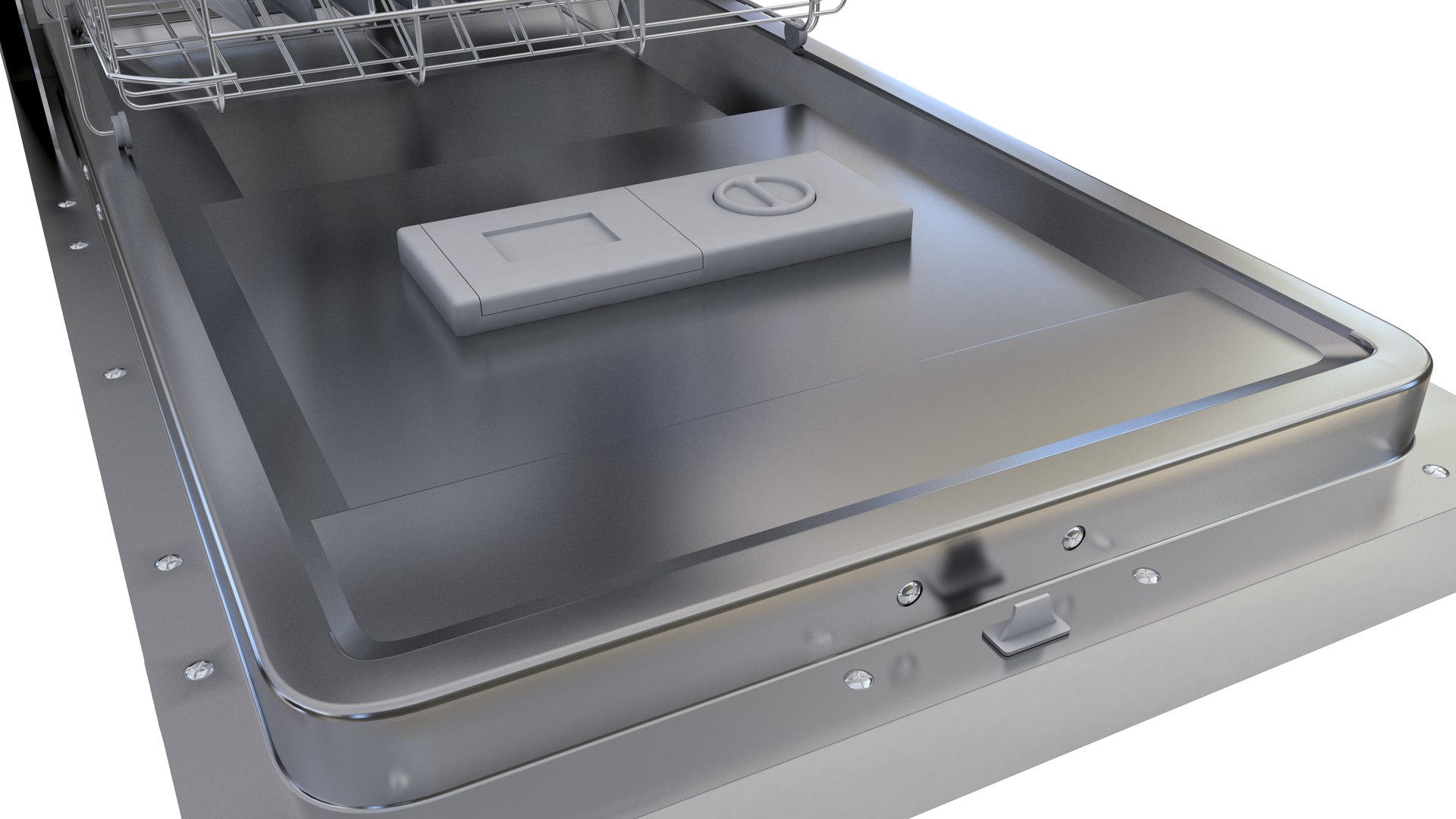 Open Dishwasher With Clean Dishes Model - TurboSquid 1966586