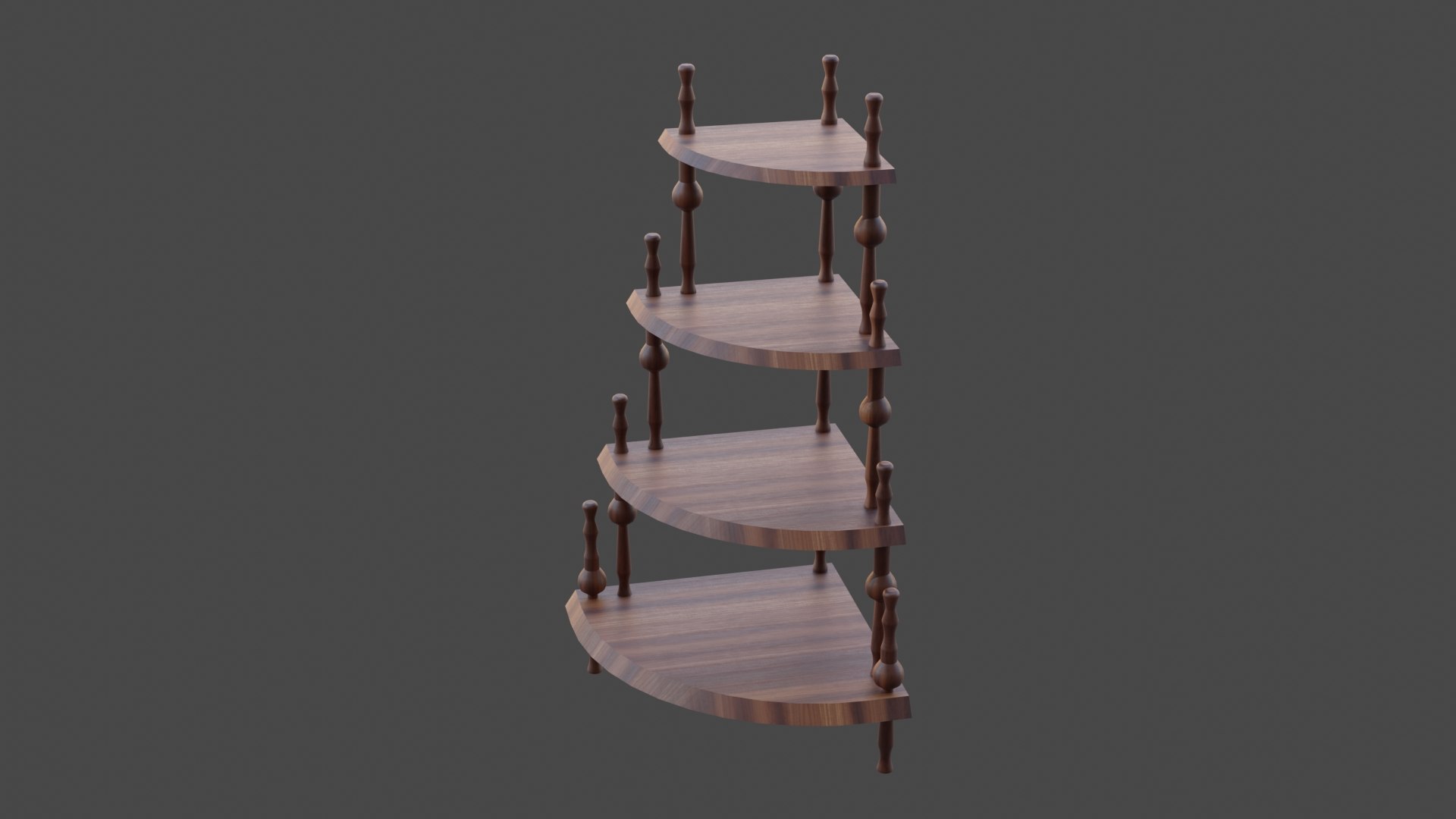 3D Wooden Corner Stand Shelf - TurboSquid 2230777