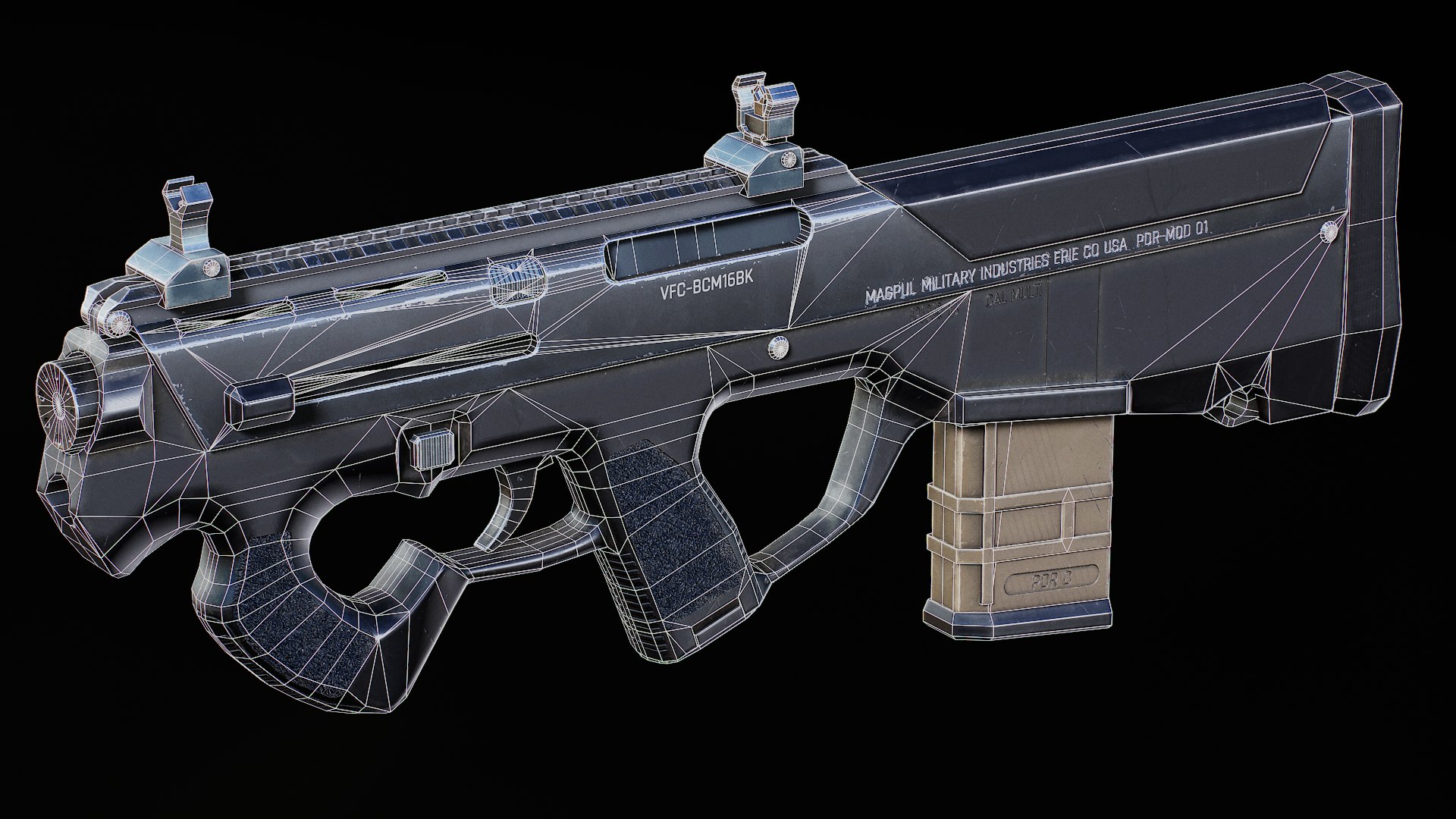 3D Magpul Personal Defense Rifle - Mobile Ready Low Poly - TurboSquid ...