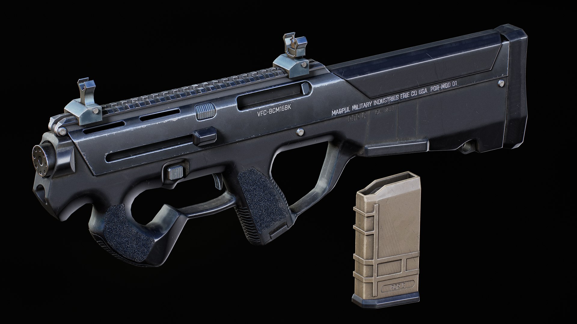 3D Magpul Personal Defense Rifle - Mobile Ready Low Poly - TurboSquid ...