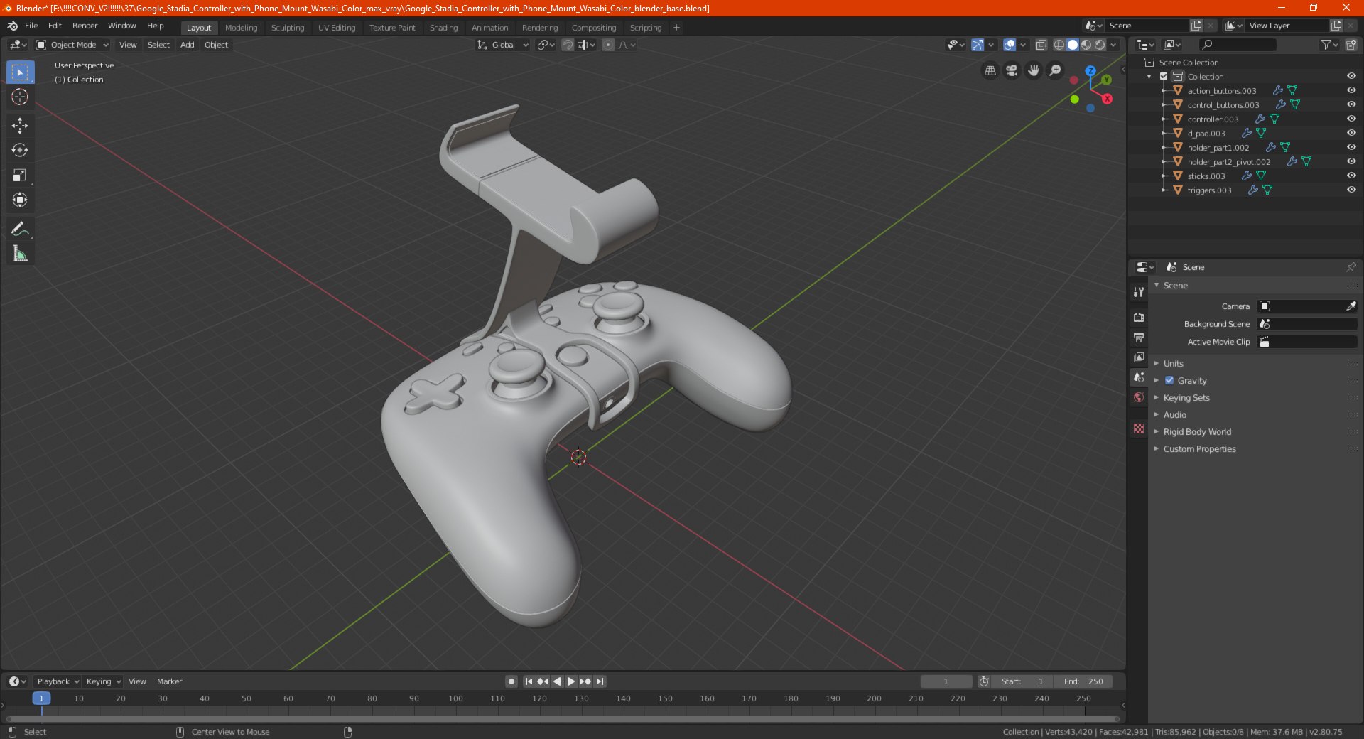 Google stadia controller phone 3D - TurboSquid 1636760