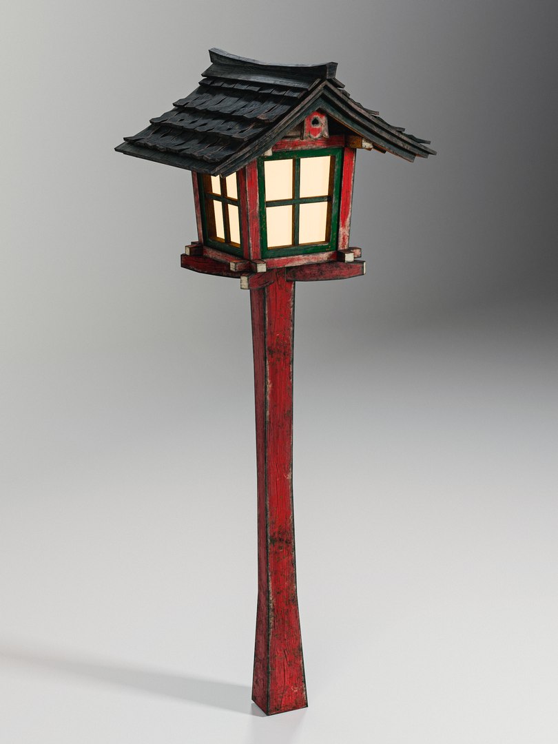 Weathered Wooden Japanese Lantern 3D - TurboSquid 2175652