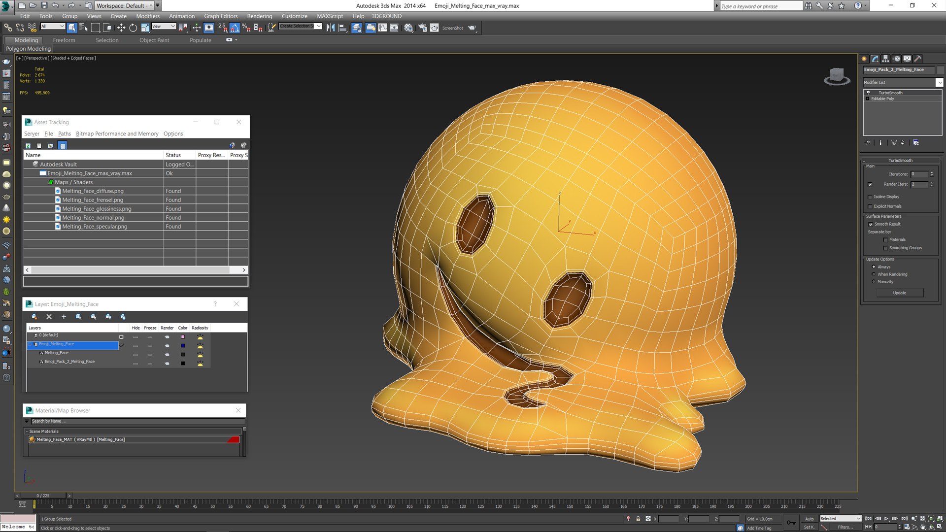 Emoji Melting Face 3D Model - TurboSquid 2240515
