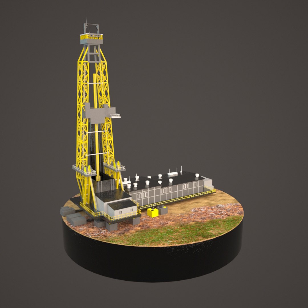 3d Oil Drill Tower Model
