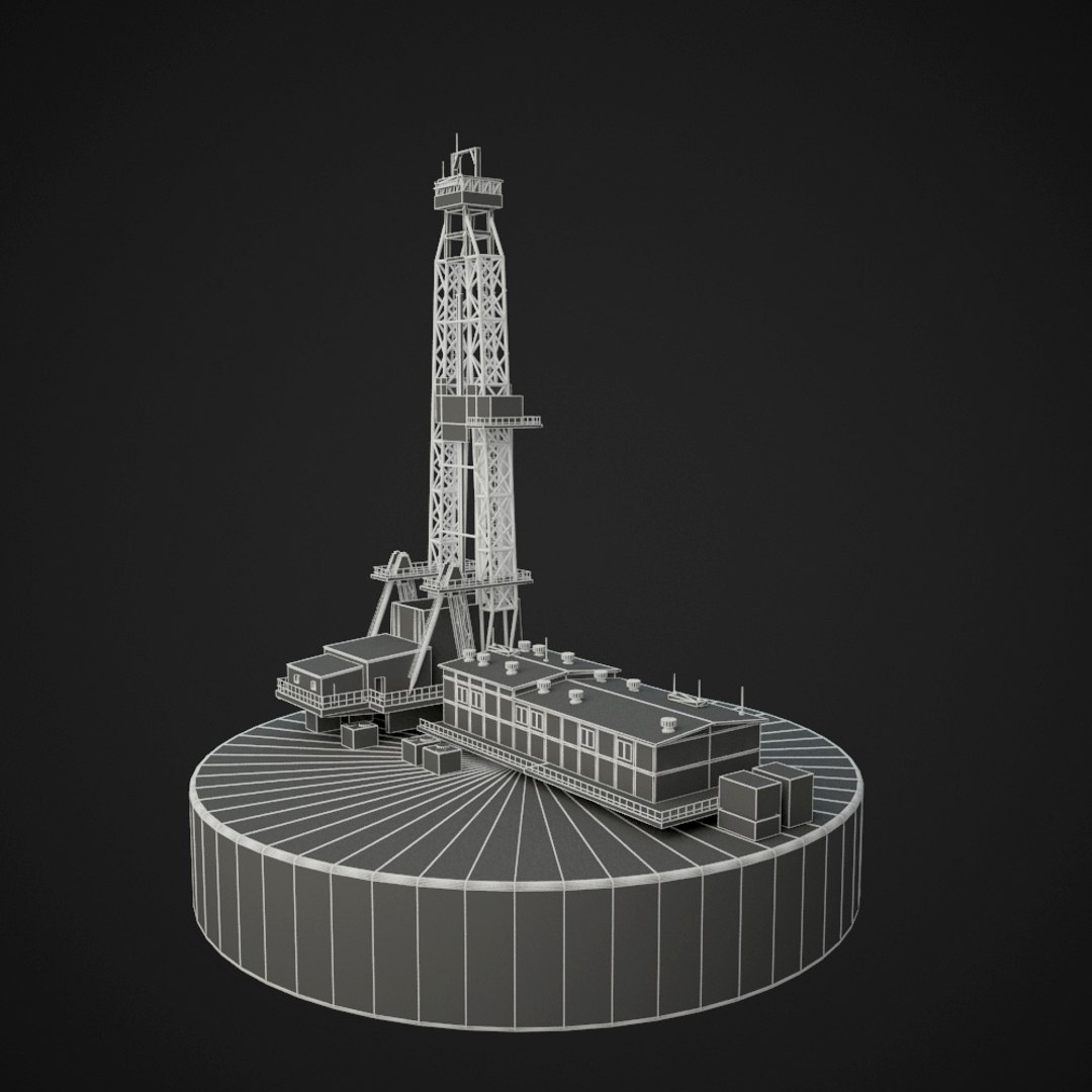 3d Oil Drill Tower Model