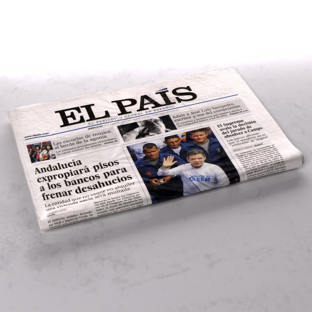 3d el pais newspaper folds model