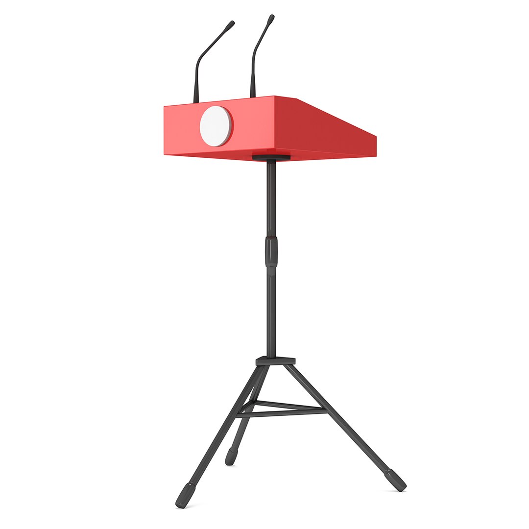 3D Red Speaker Podium Tripod Model - TurboSquid 1646507