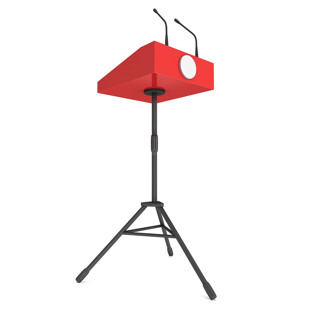 3D Red Speaker Podium Tripod Model - TurboSquid 1646507