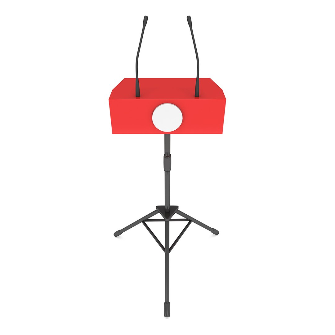 3D Red Speaker Podium Tripod Model - TurboSquid 1646507
