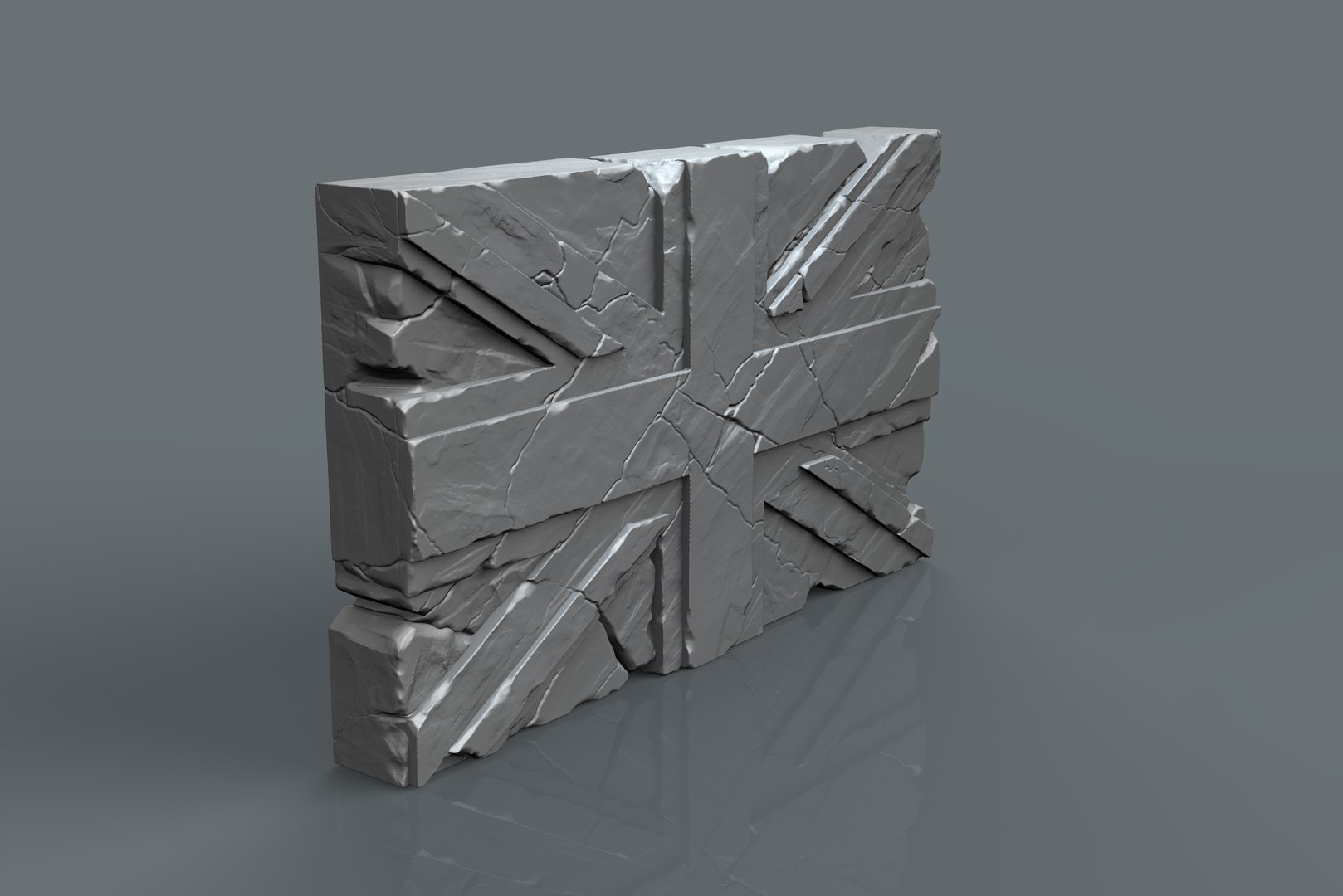 3D Union Jack Stone Tablet Model - TurboSquid 2343283