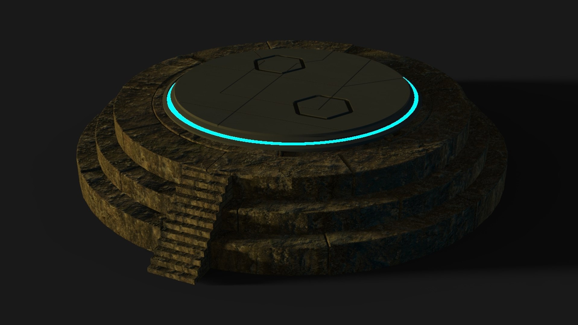 3D Ancient Alien Landing Pad Model - TurboSquid 1638937