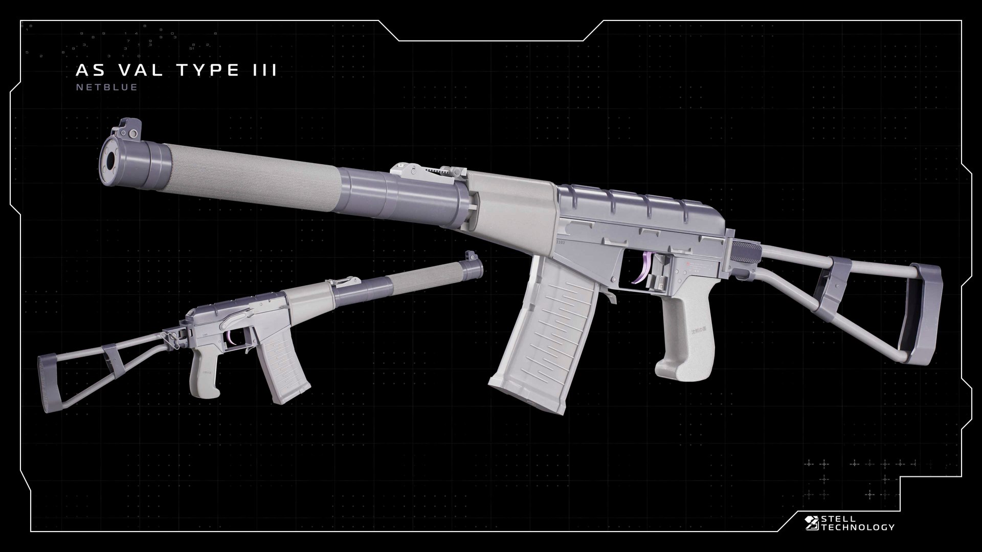AS VAL TYPE III RIFLE X MIDNIGNT X PISTOL NETBLUE EDITION STELL TECH 3D ...