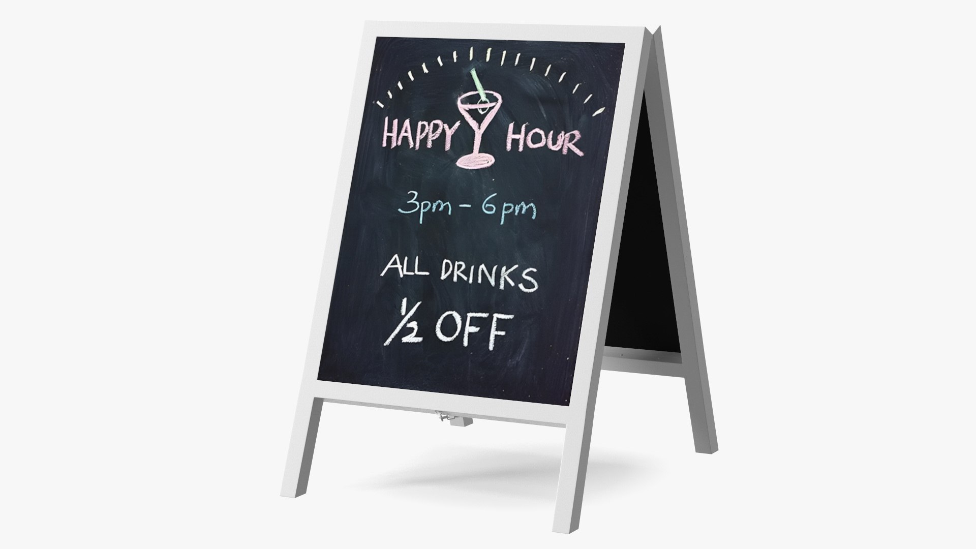 Tall Freestanding Chalkboard Sign White 3D Model - TurboSquid 2149411