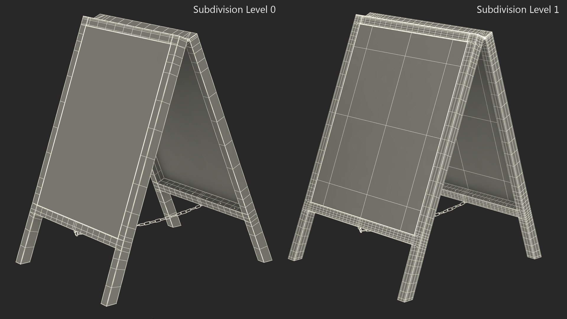 Tall Freestanding Chalkboard Sign White 3D Model - TurboSquid 2149411