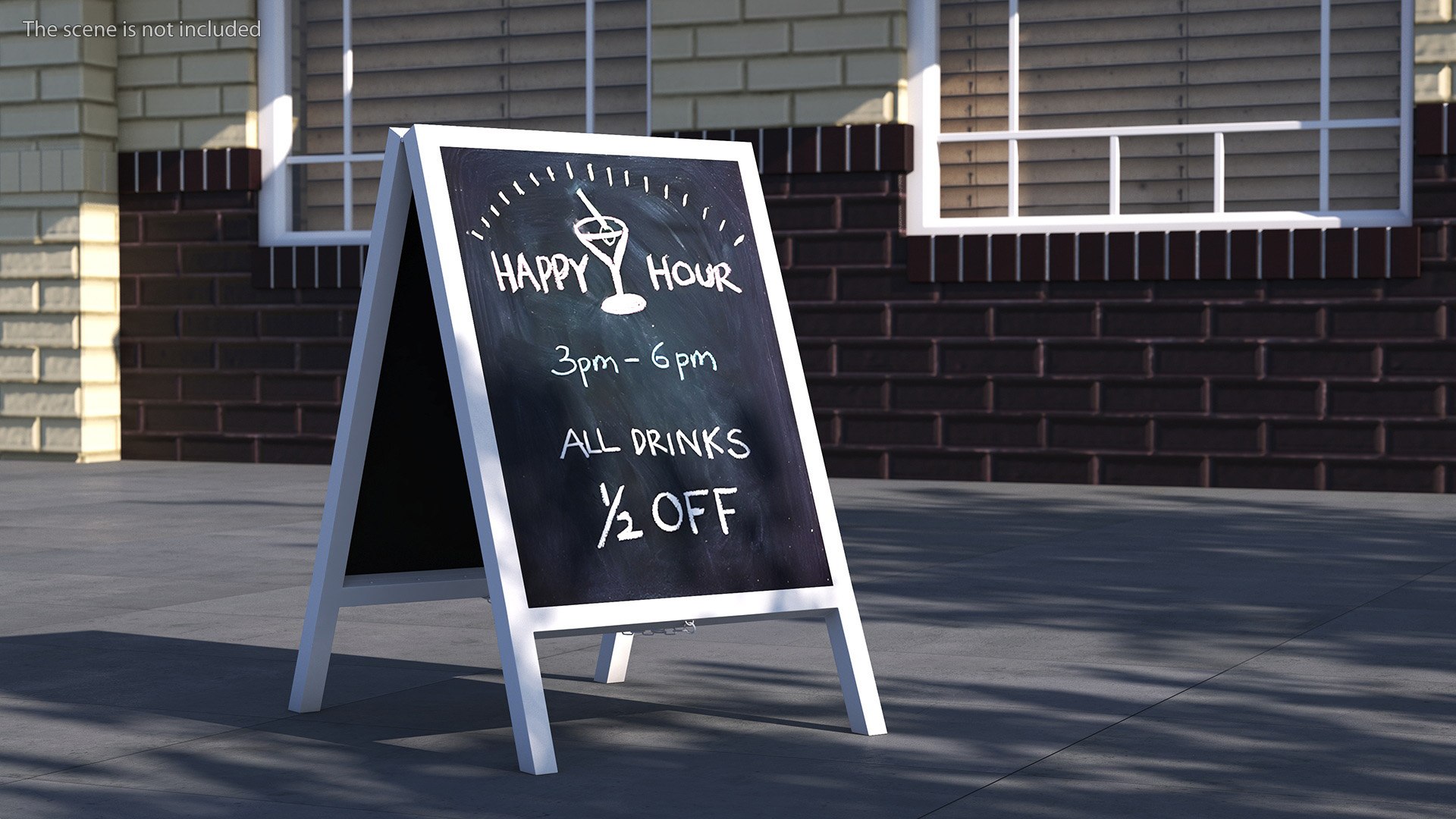 Tall Freestanding Chalkboard Sign White 3D Model - TurboSquid 2149411