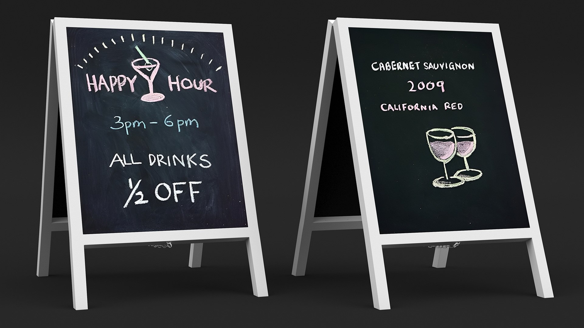 Tall Freestanding Chalkboard Sign White 3D Model - TurboSquid 2149411