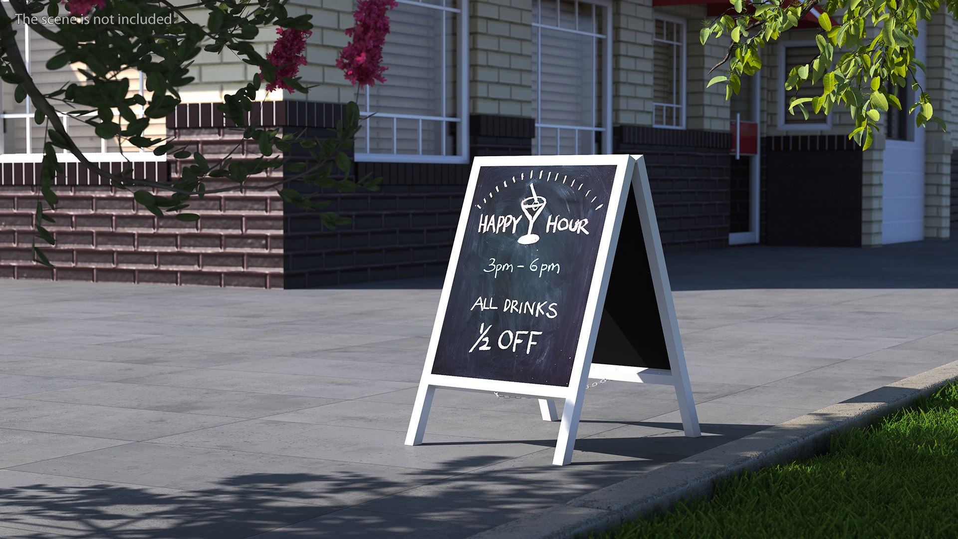 Tall Freestanding Chalkboard Sign White 3D Model - TurboSquid 2149411