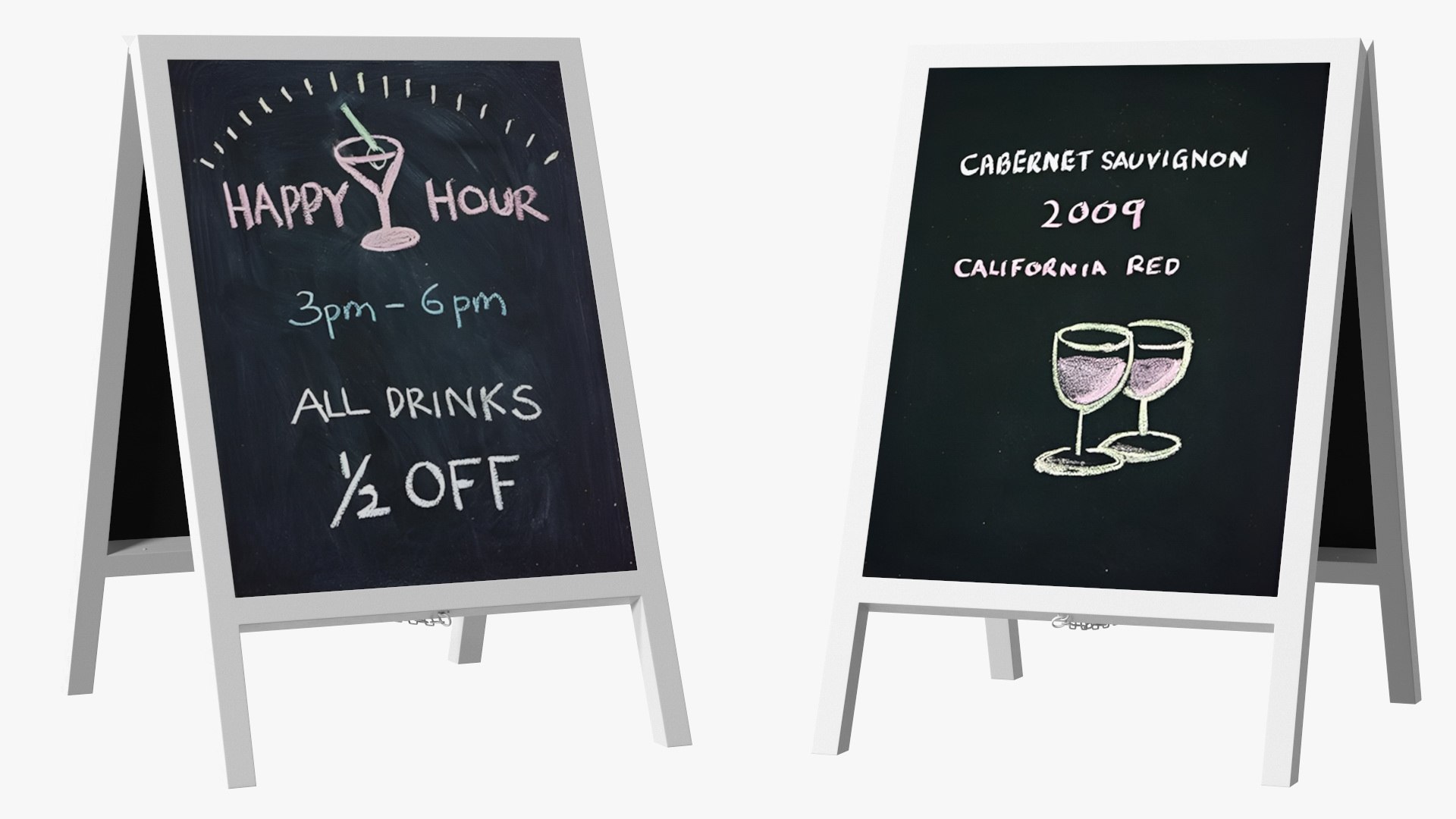 Tall Freestanding Chalkboard Sign White 3D Model - TurboSquid 2149411