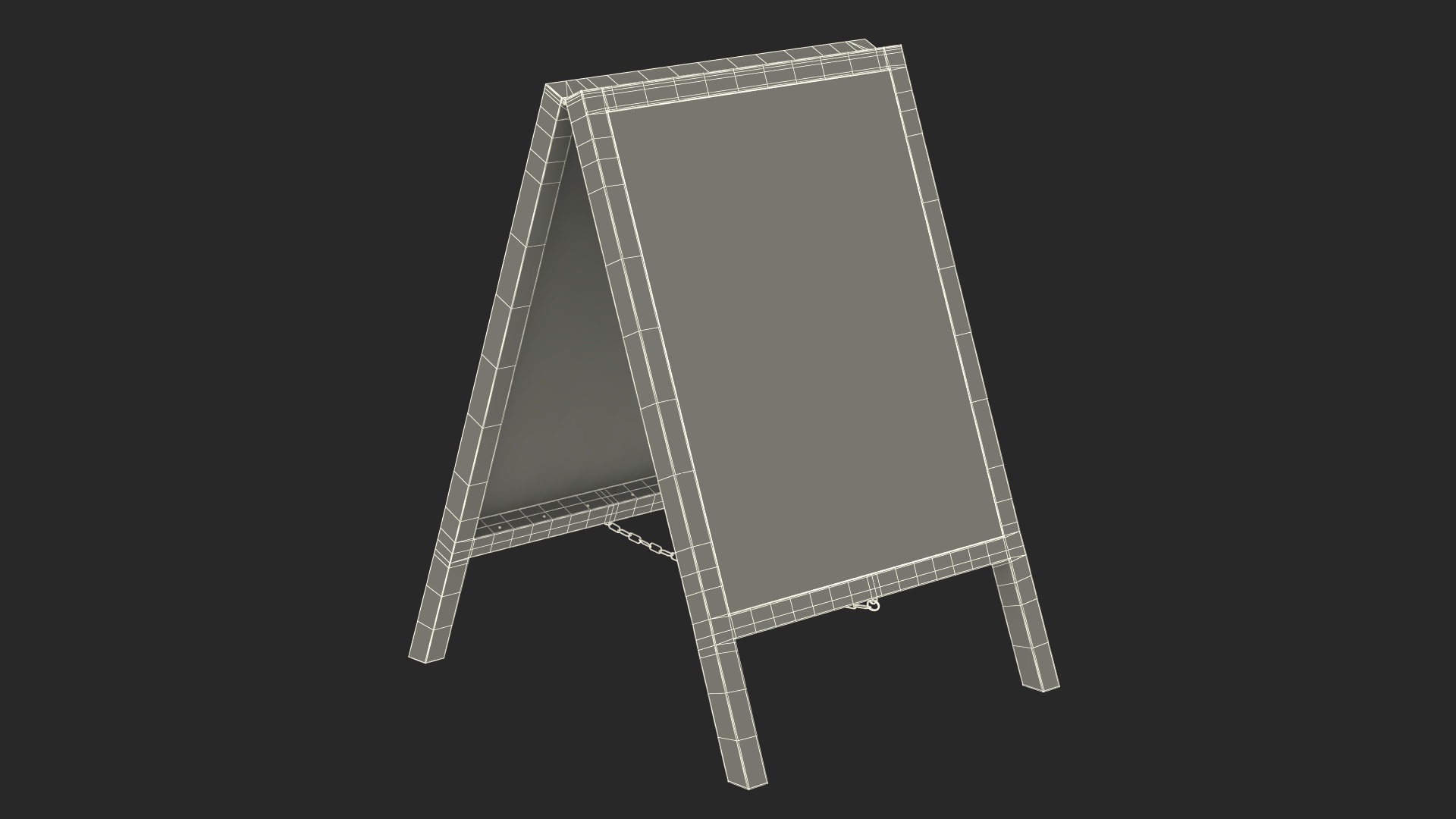 Tall Freestanding Chalkboard Sign White 3D Model - TurboSquid 2149411