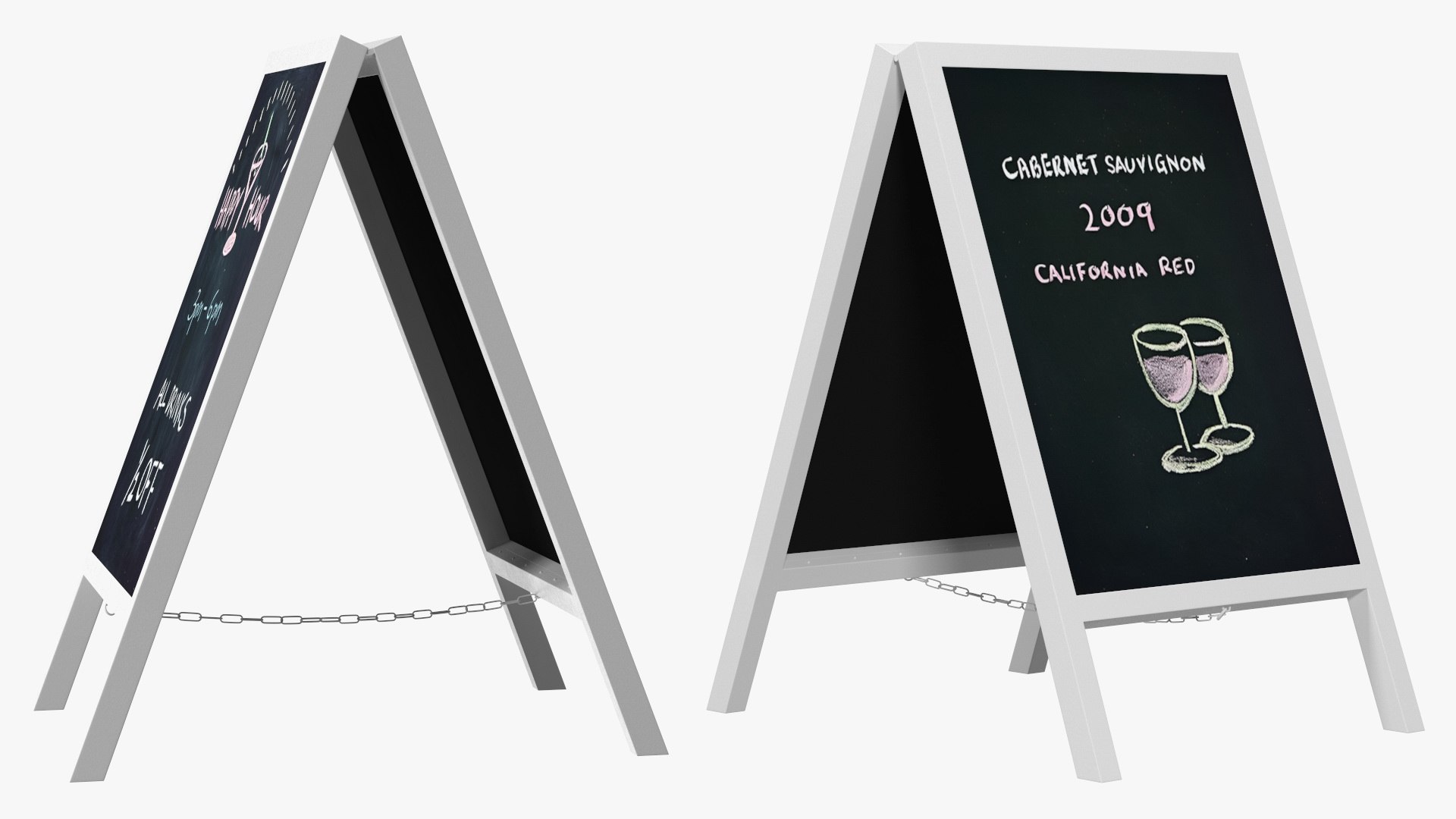 Tall Freestanding Chalkboard Sign White 3D Model - TurboSquid 2149411