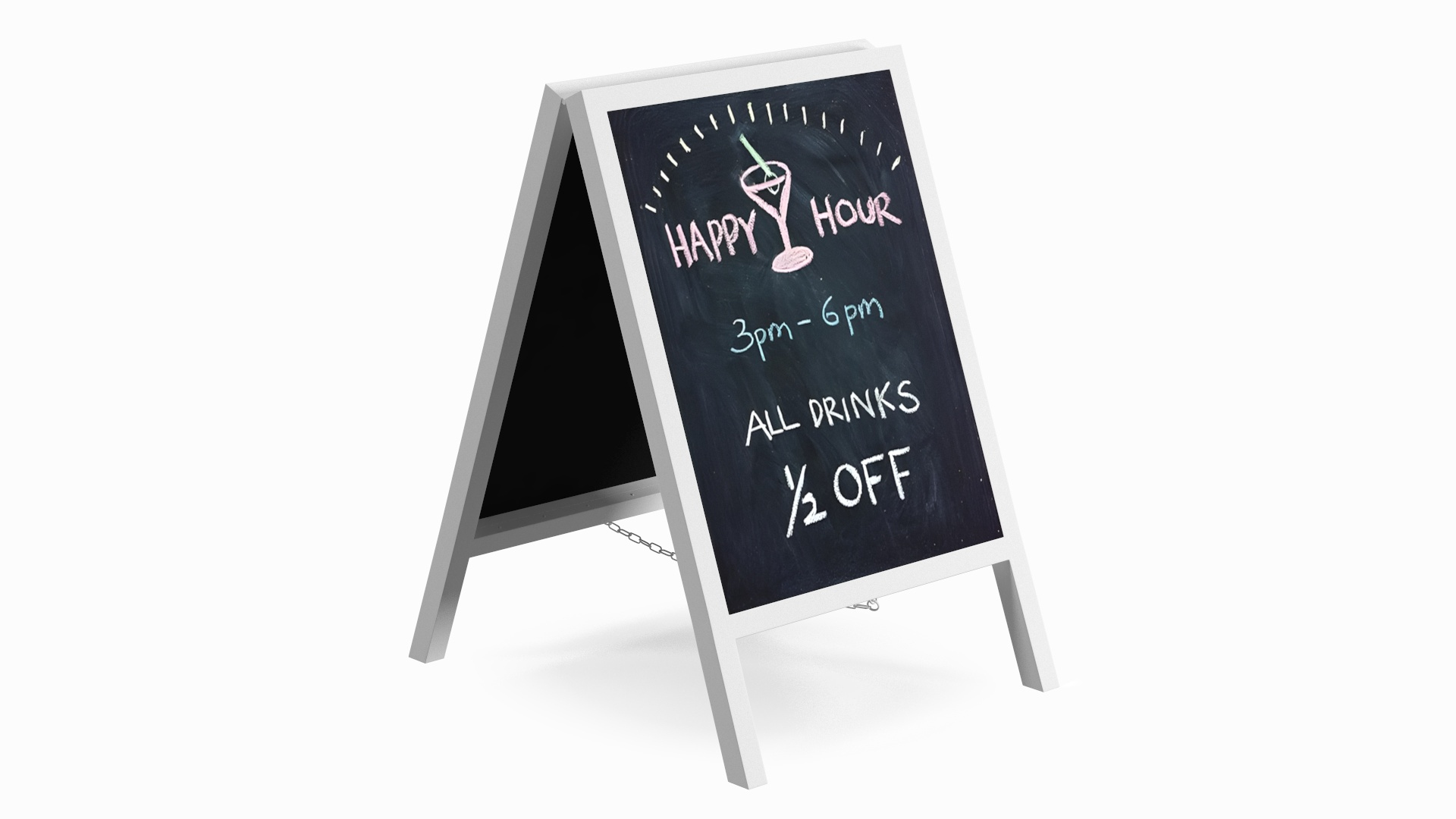 Tall Freestanding Chalkboard Sign White 3D Model - TurboSquid 2149411