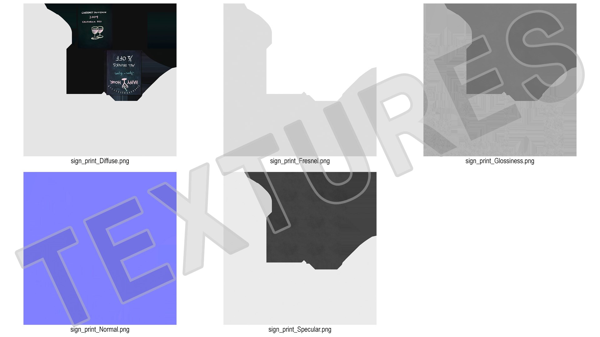 Tall Freestanding Chalkboard Sign White 3D Model - TurboSquid 2149411