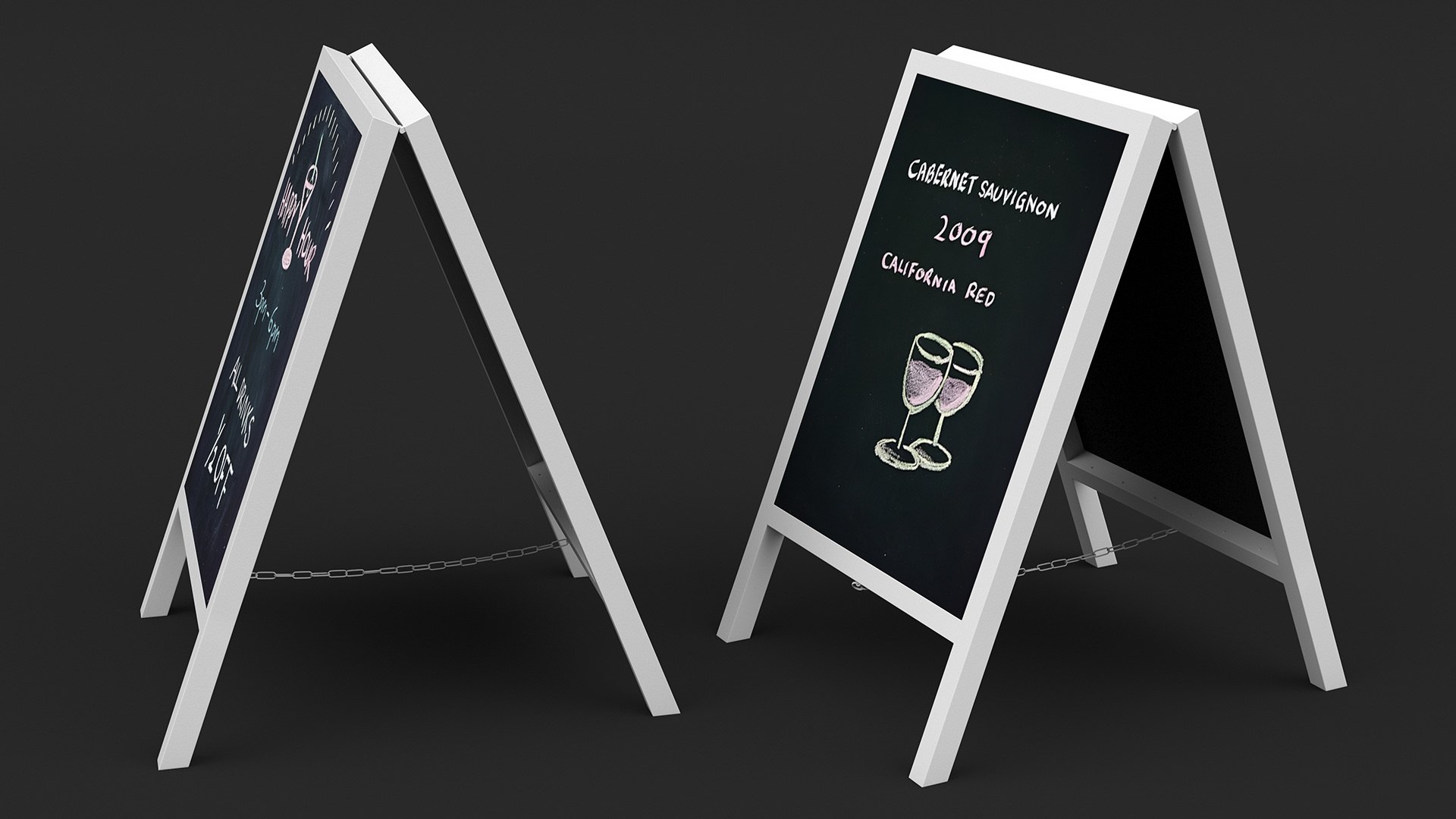 Tall Freestanding Chalkboard Sign White 3D Model - TurboSquid 2149411