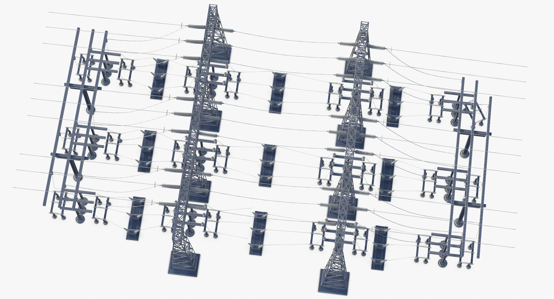 Industrial site power lines 3D model - TurboSquid 1693773