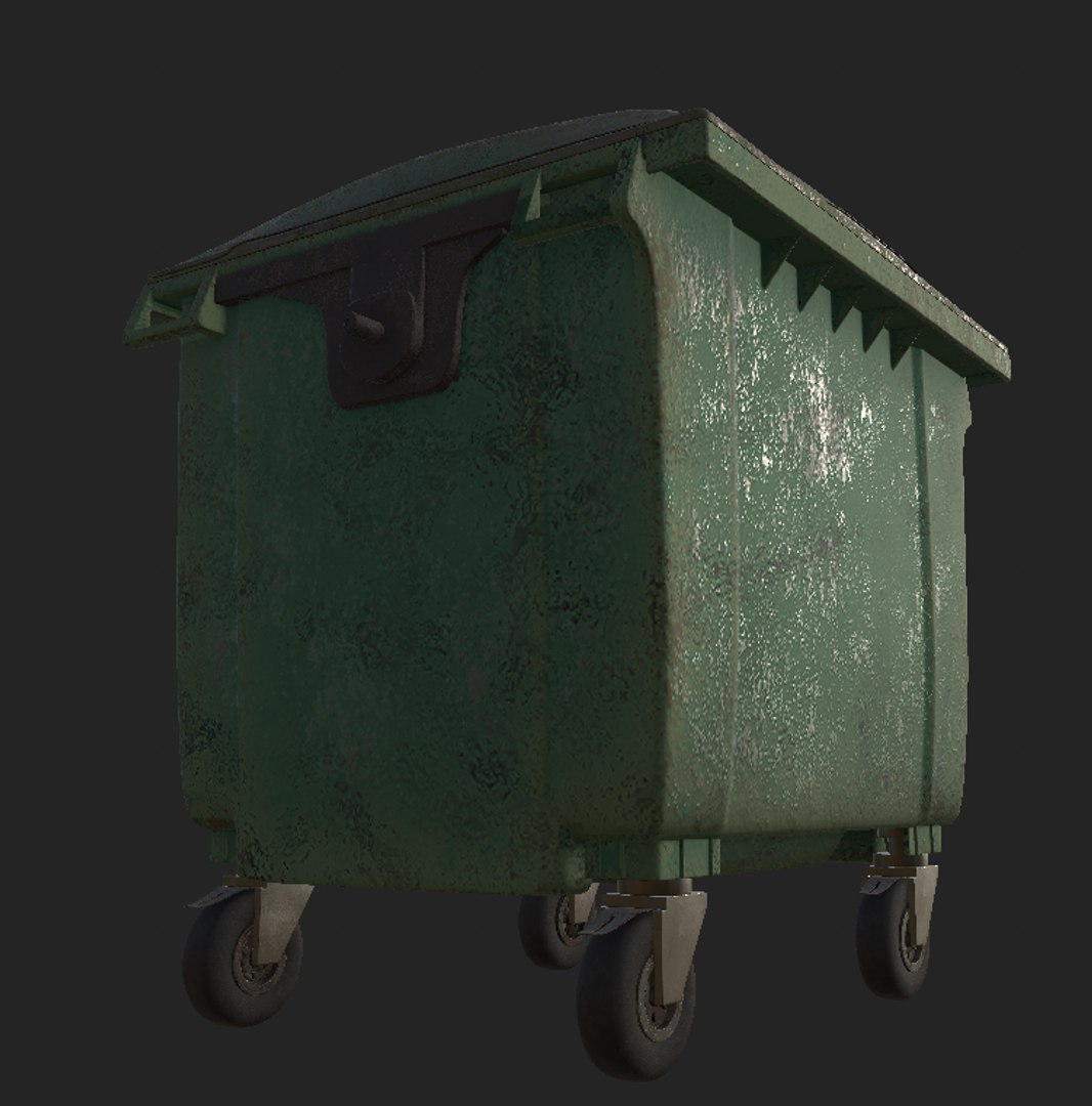 3D Dustbin Old - Trash Can Animation Ready With Shaders 3D Model 3D ...