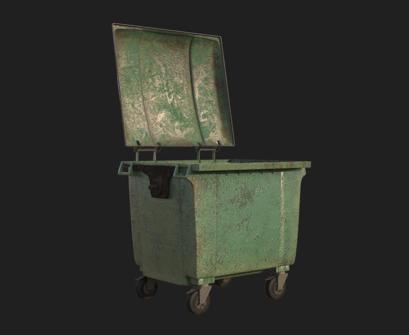 3D Dustbin Old - Trash Can Animation Ready With Shaders 3D Model 3D ...