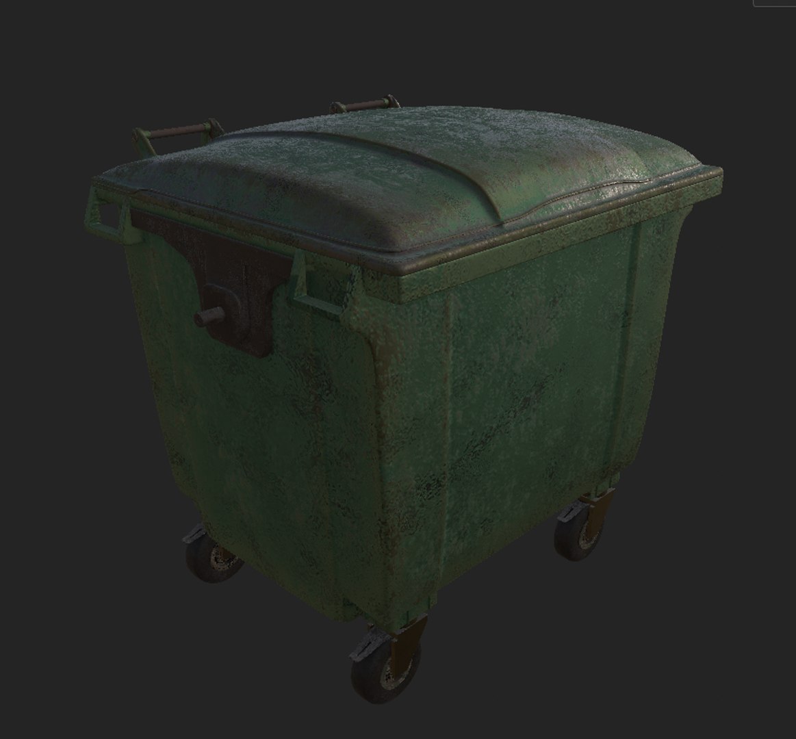3D Dustbin Old - Trash Can Animation Ready With Shaders 3D Model 3D ...