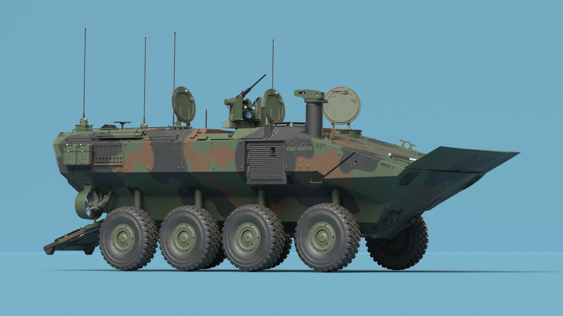 US Amphibious Combat Vehicle ACV Rigged For Maya 3D Model - TurboSquid 2319962