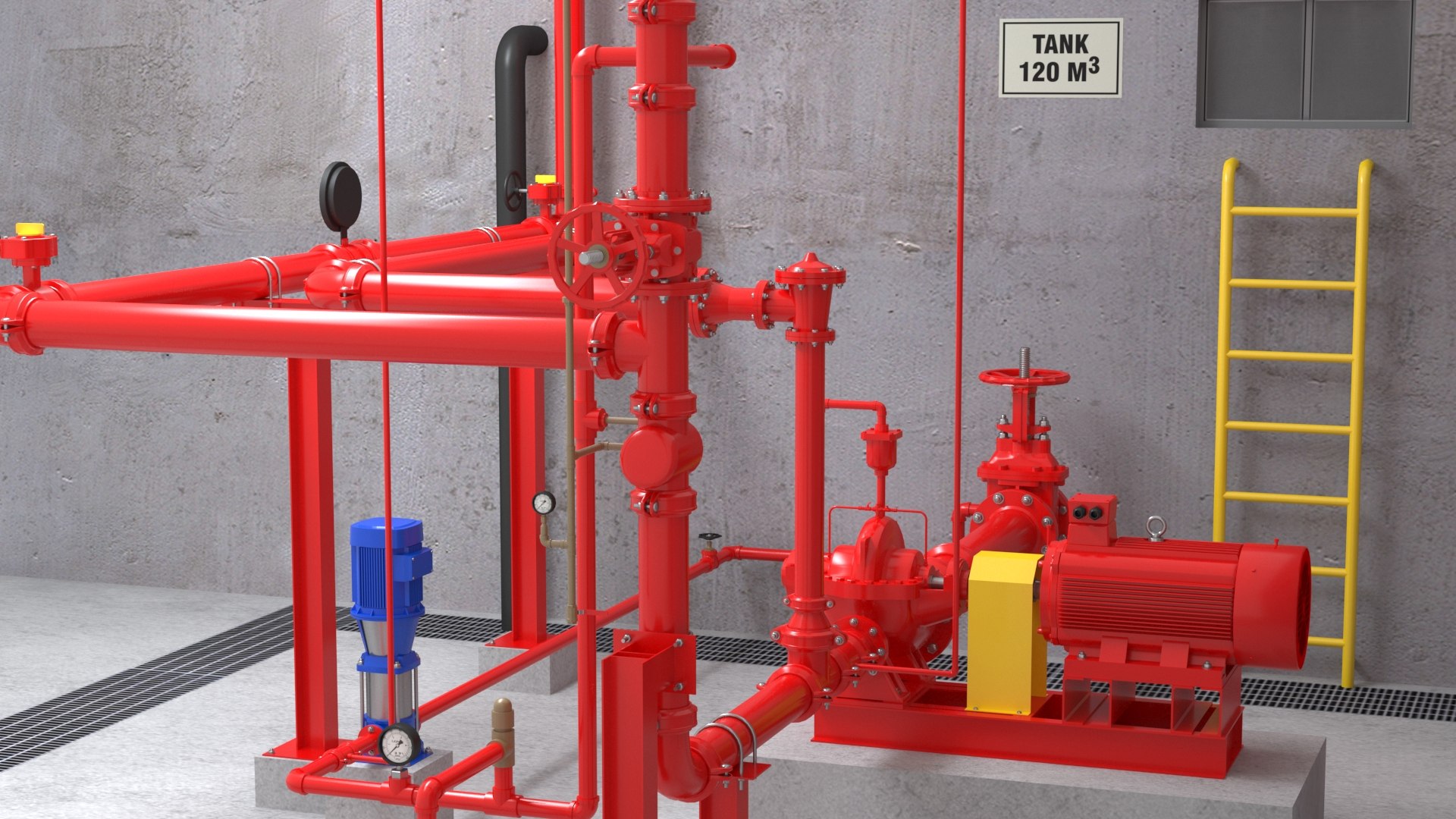 3D Fire Protection System Model - TurboSquid 2347319