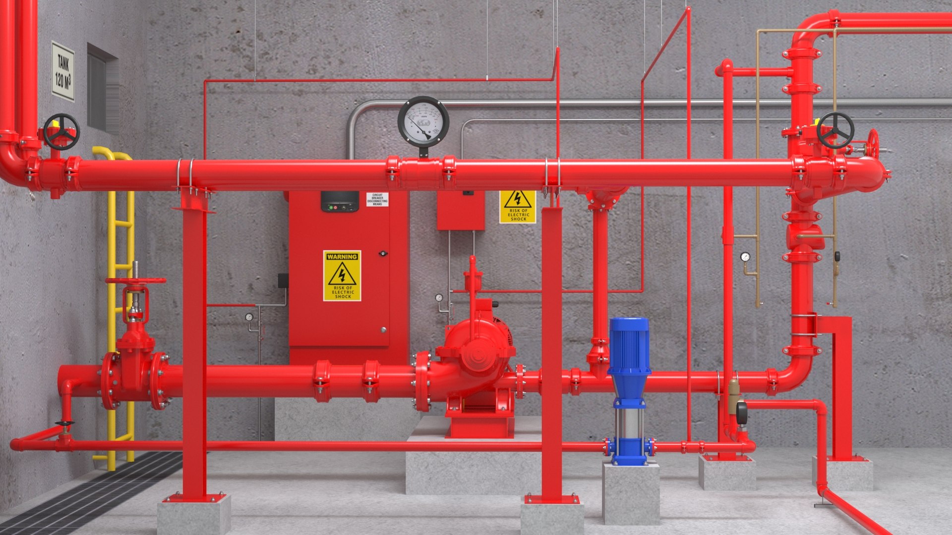 3D Fire Protection System Model - TurboSquid 2347319