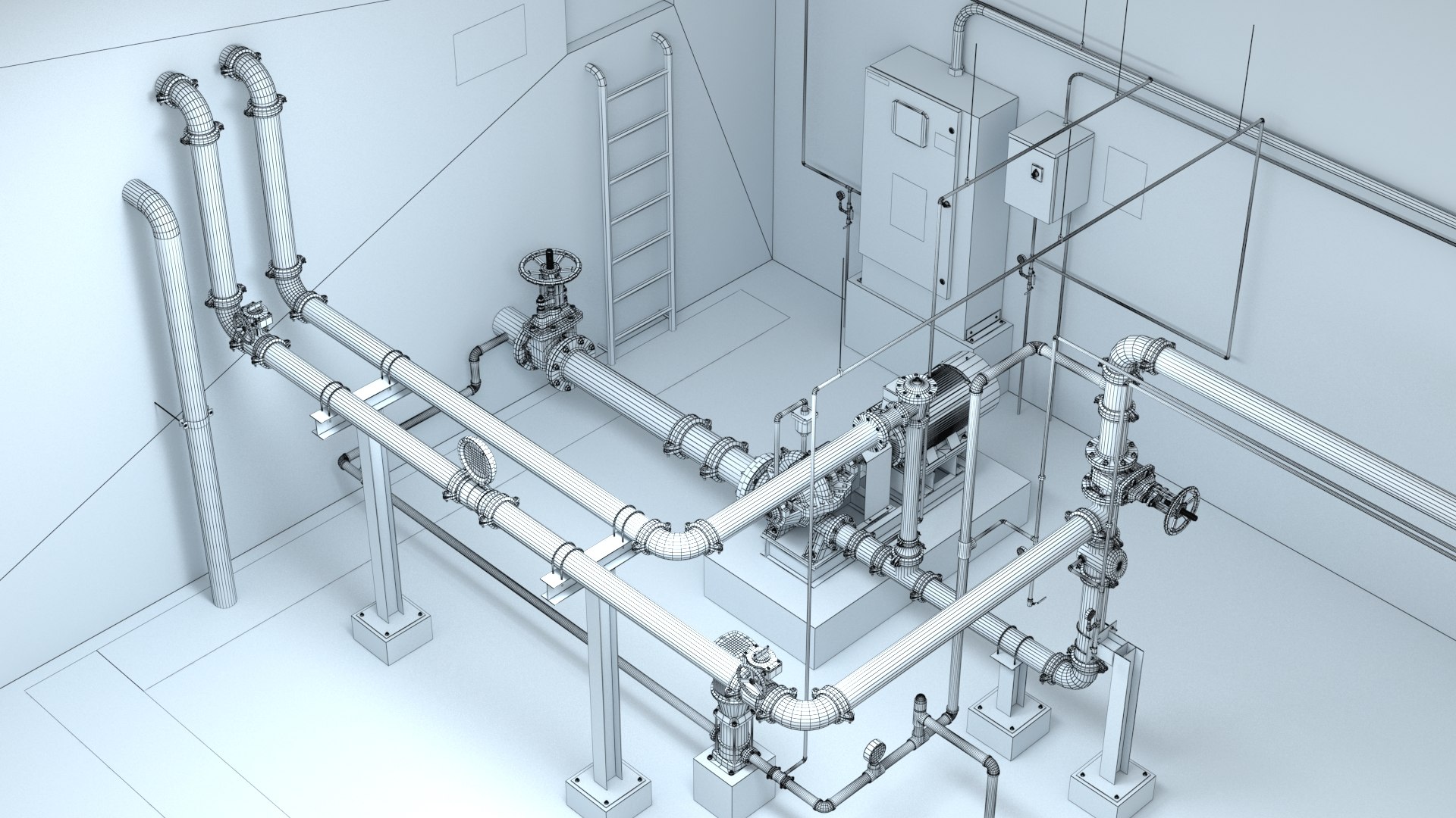 3D Fire Protection System Model - TurboSquid 2347319