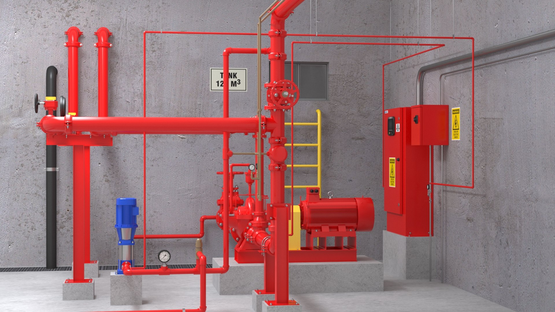 3D Fire Protection System Model - TurboSquid 2347319
