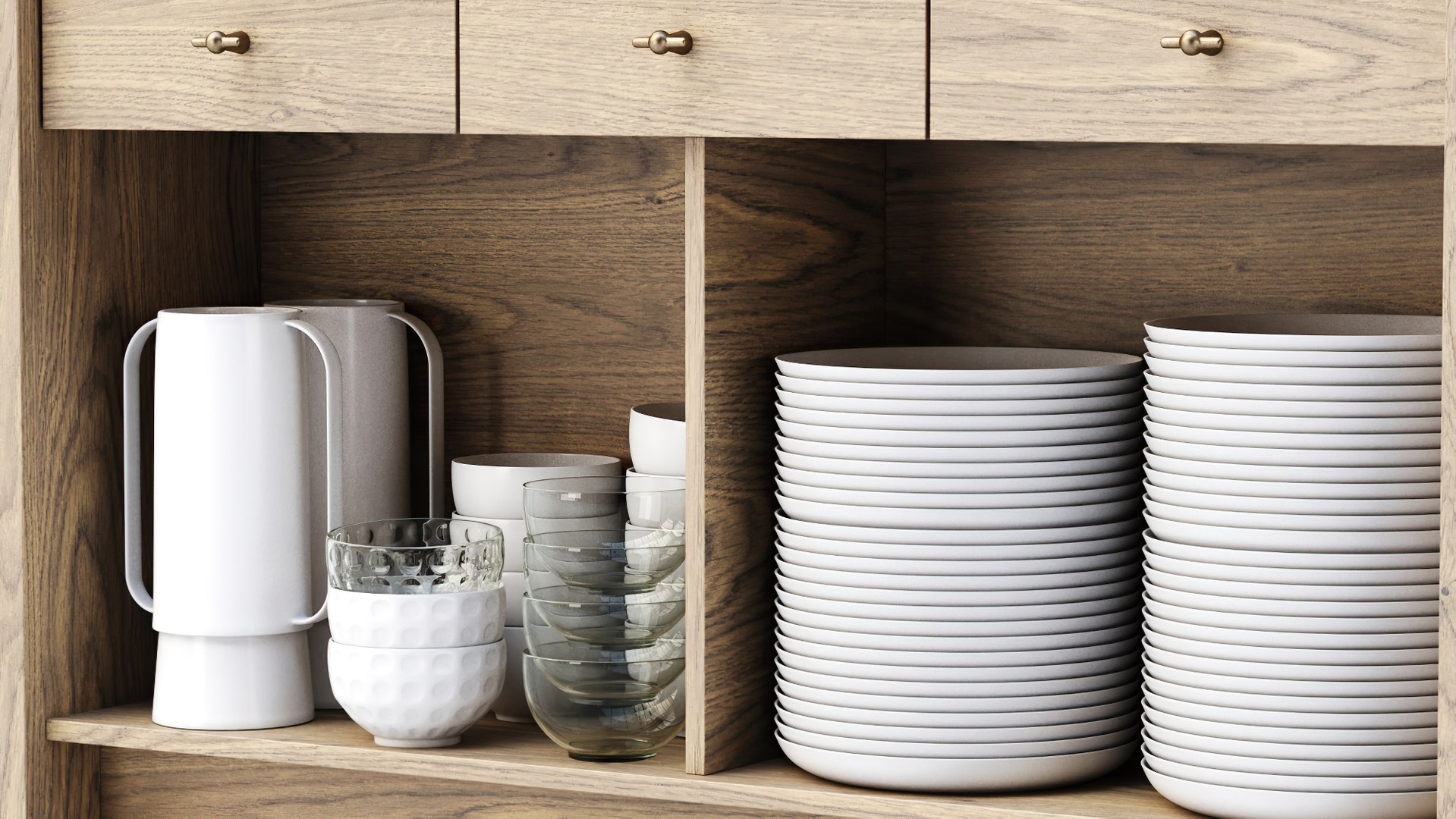 3D Mira restaurant cabinet with dishes V4 by Bpoint model - TurboSquid ...