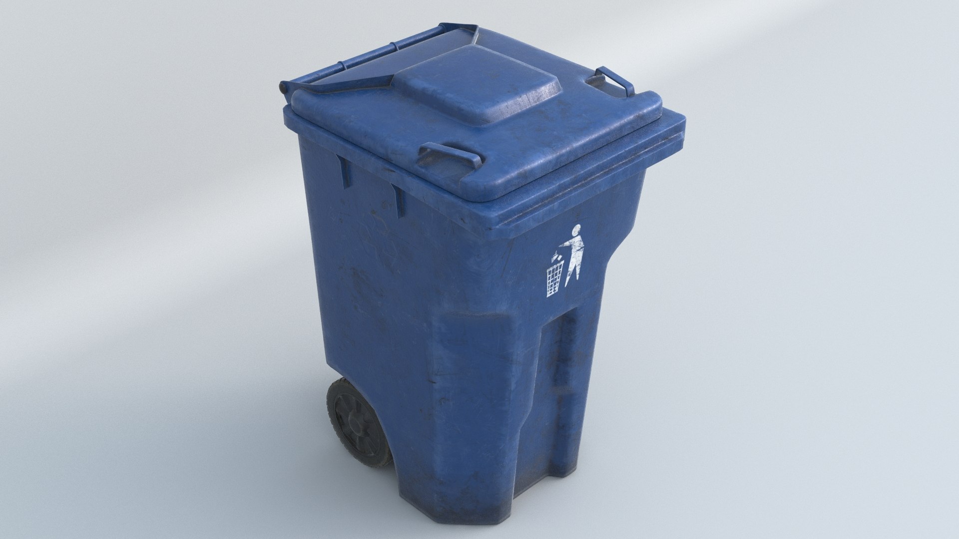 Recycle Bin Blue HD 3D Model - TurboSquid 1766190