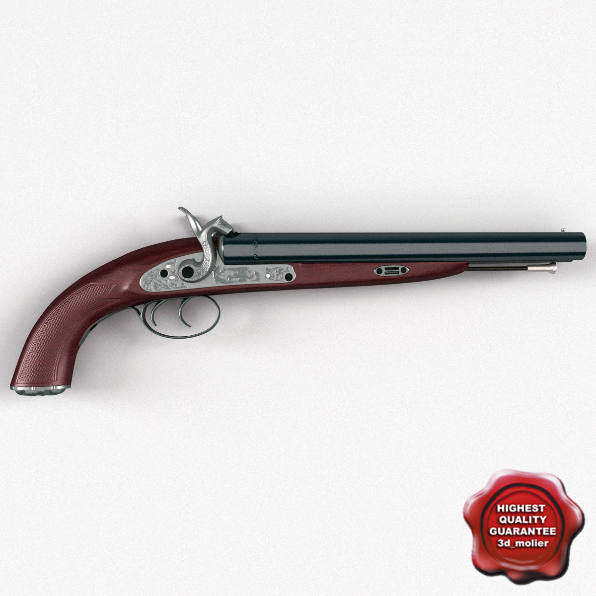 old musket pistols 3d 3ds