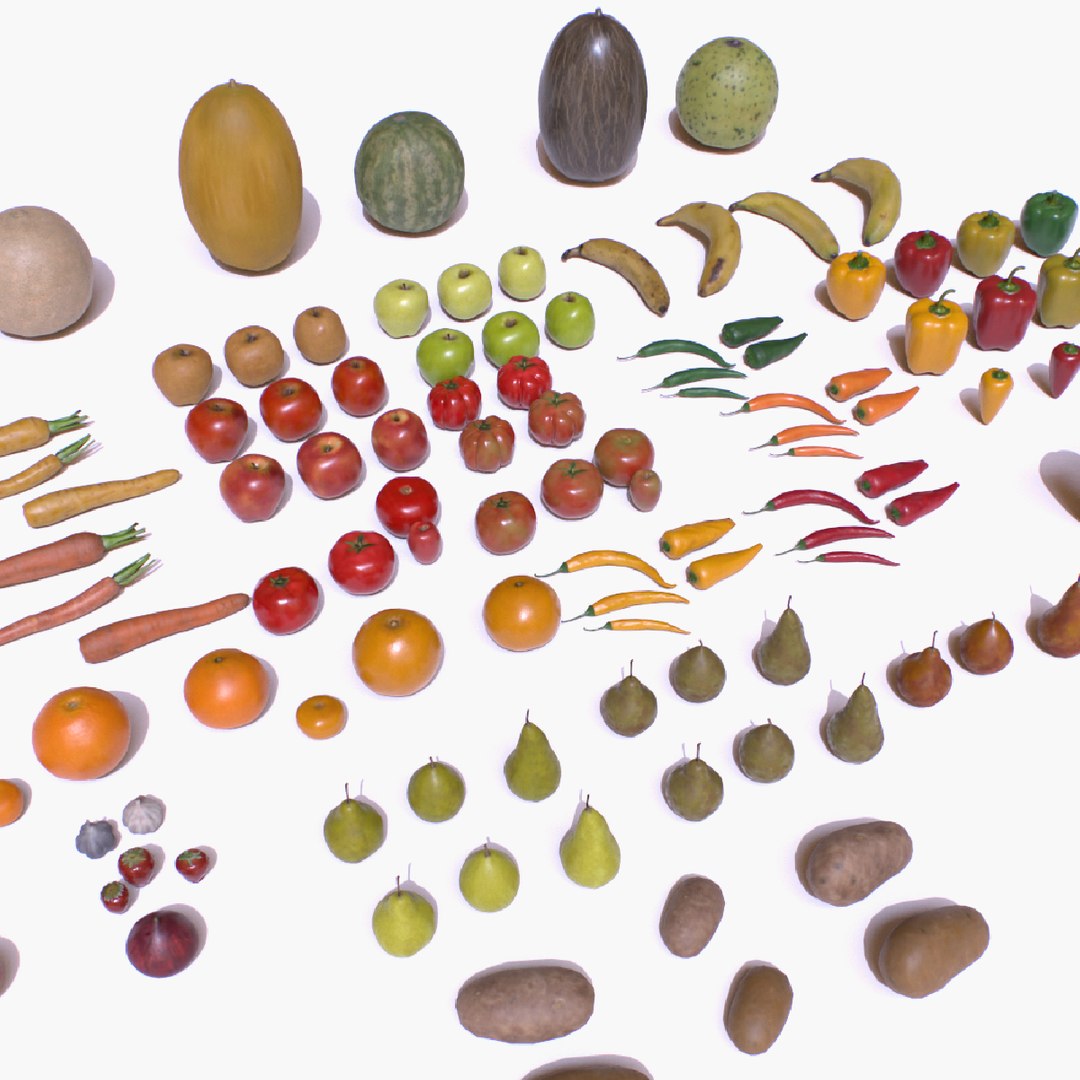 Fruits And Vegetables Collection 3D Model - TurboSquid 1891174