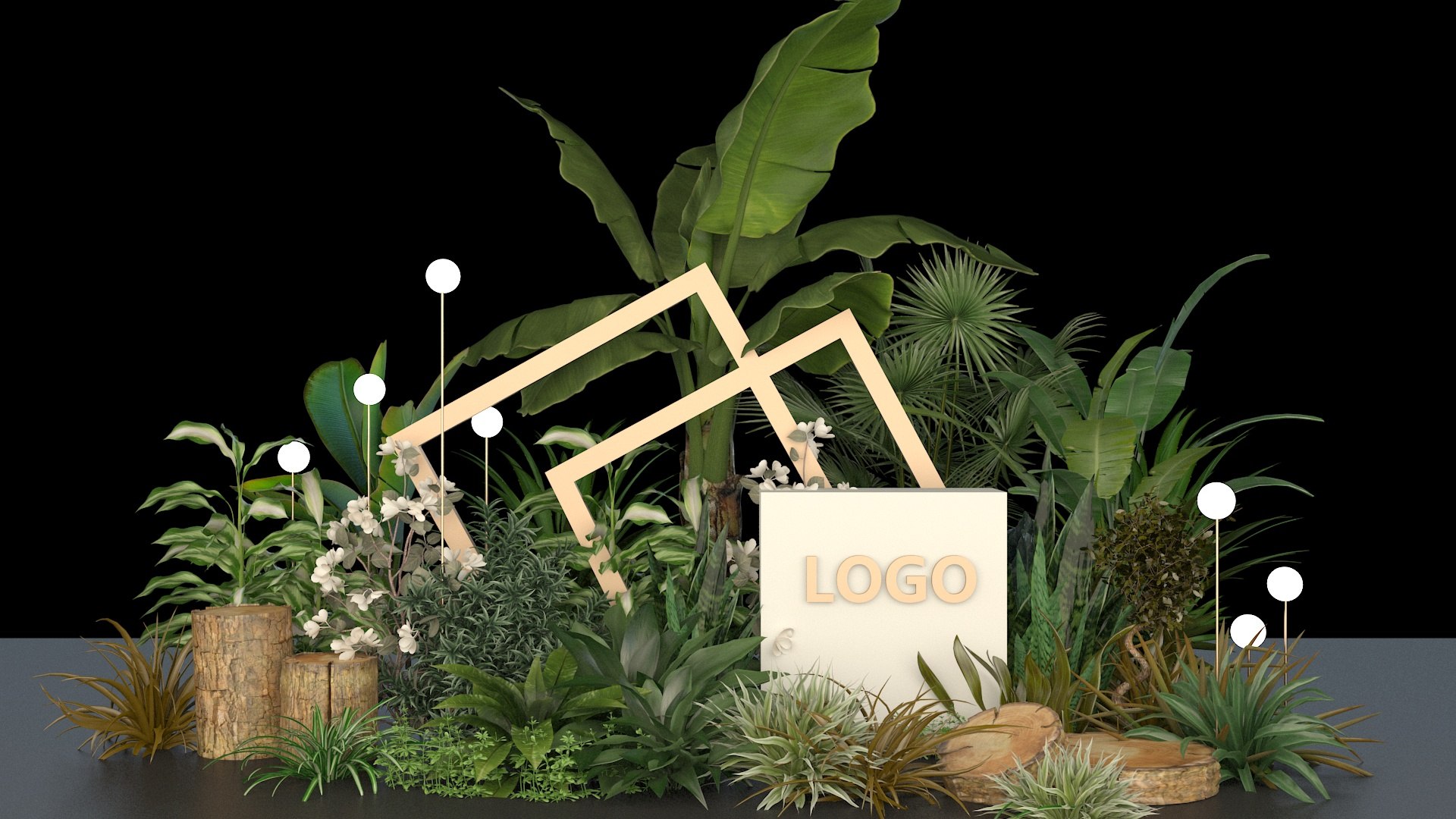 3D Product display background greenery theme - TurboSquid 2155139