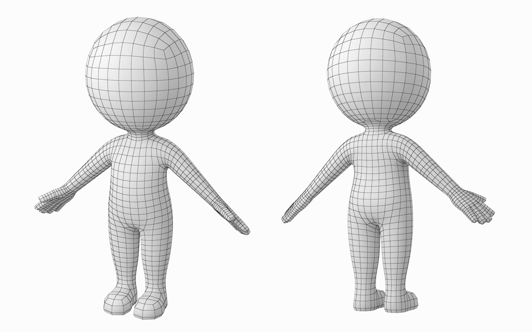 3D Cute Stylized Stickman in A-Pose model - TurboSquid 2111469