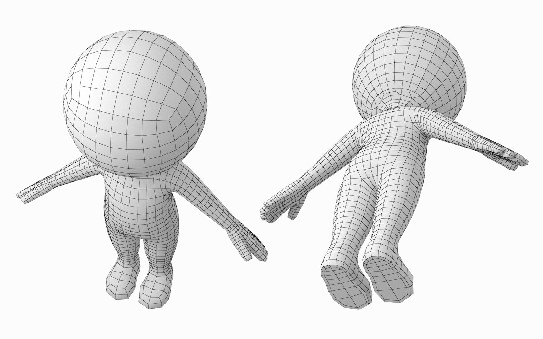 3D Cute Stylized Stickman in A-Pose model - TurboSquid 2111469