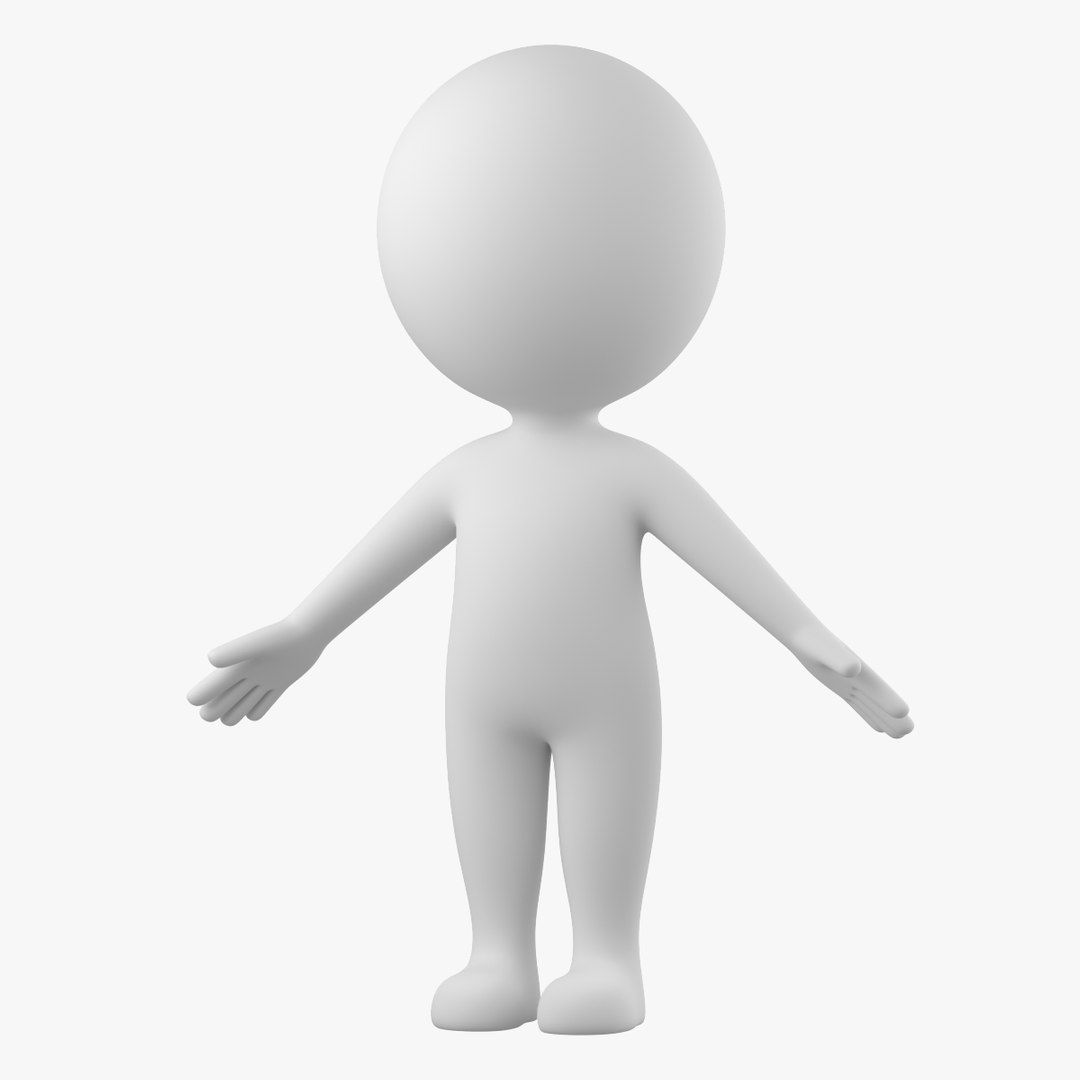 3D Cute Stylized Stickman in A-Pose model - TurboSquid 2111469