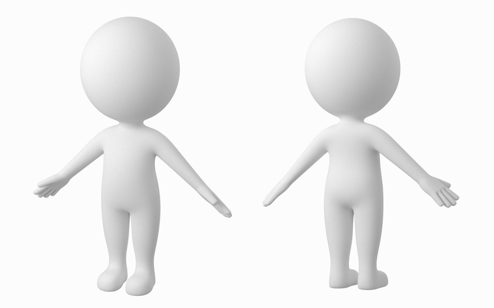 3D Cute Stylized Stickman In A-Pose Model - TurboSquid 2111469