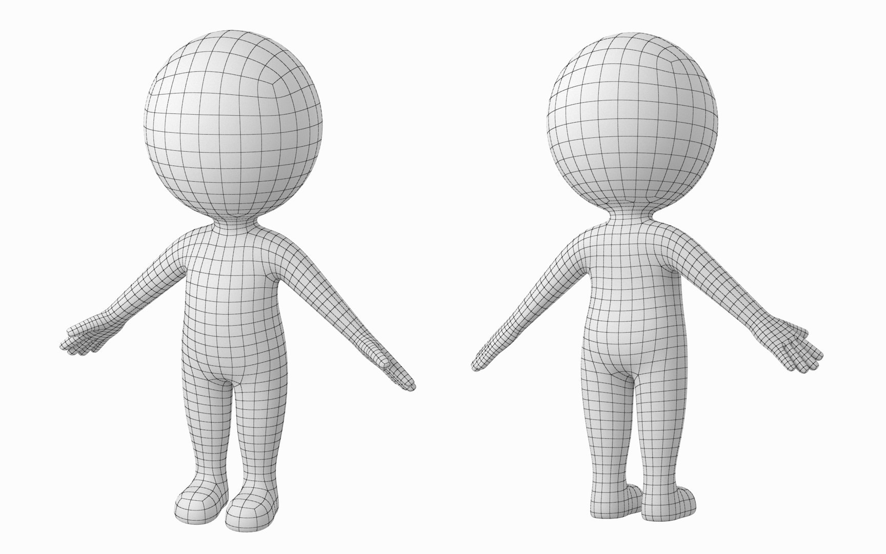3D Cute Stylized Stickman In A-Pose Model - TurboSquid 2111469