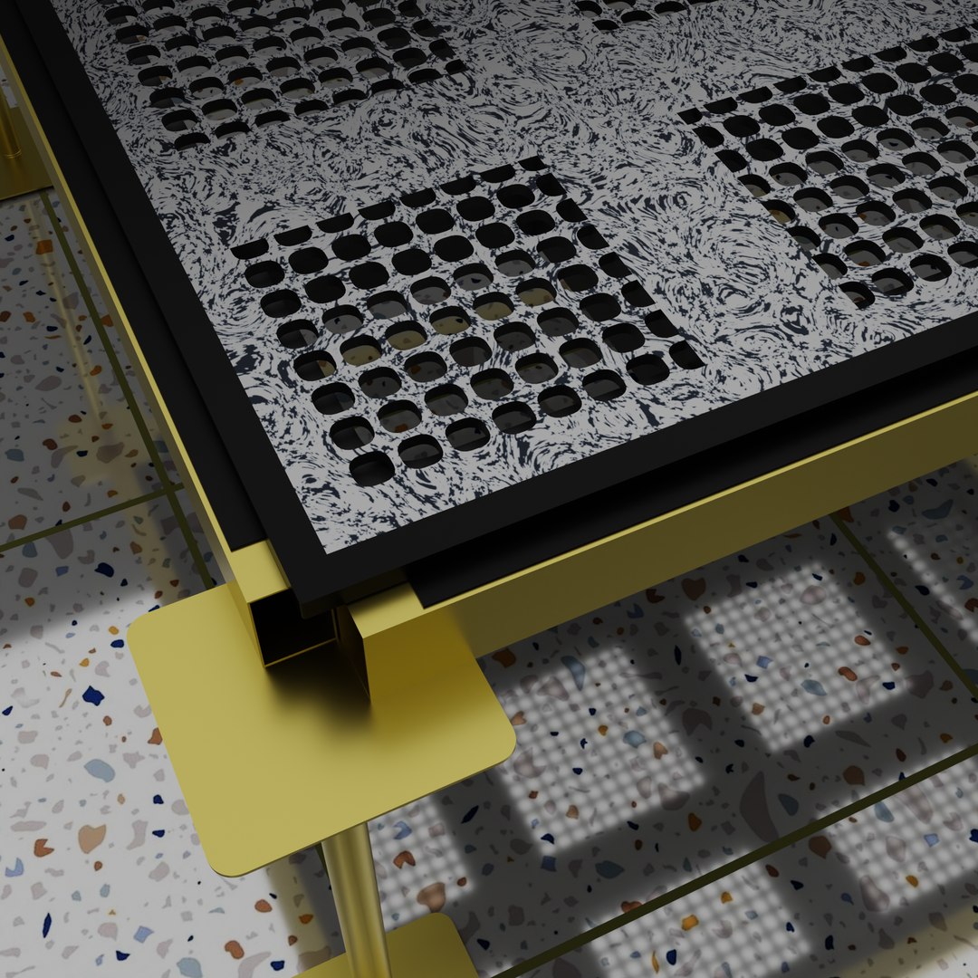 3D Perforated Raised Floor With Pedestals And Stringer 2 - TurboSquid ...