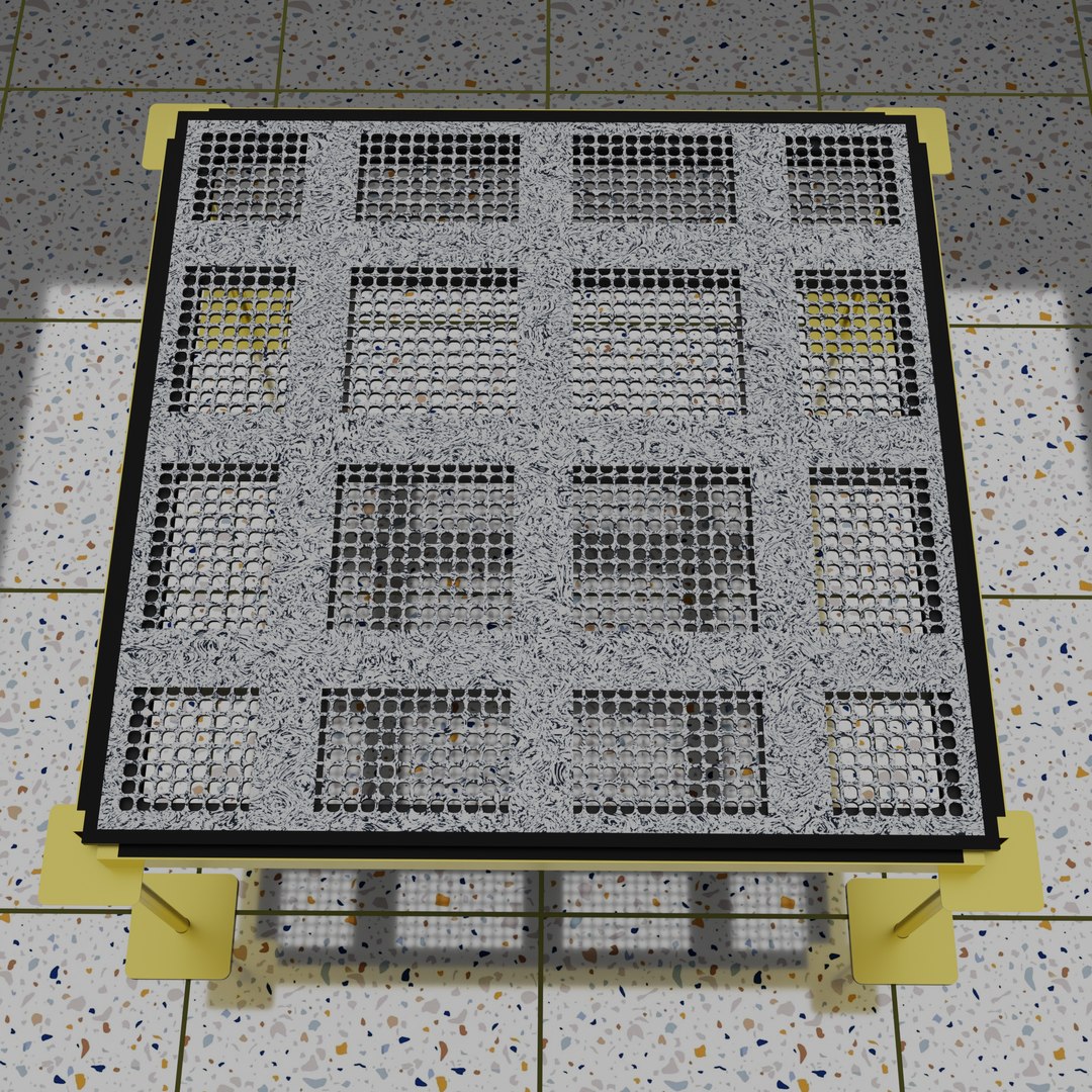 3D Perforated Raised Floor With Pedestals And Stringer 2 - TurboSquid ...